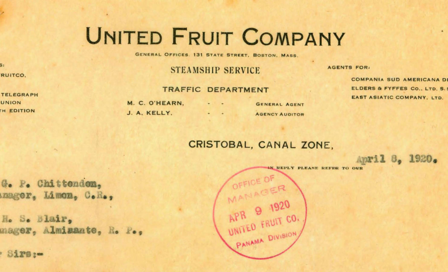 United Fruit Company Letters - Visualizing the Americas